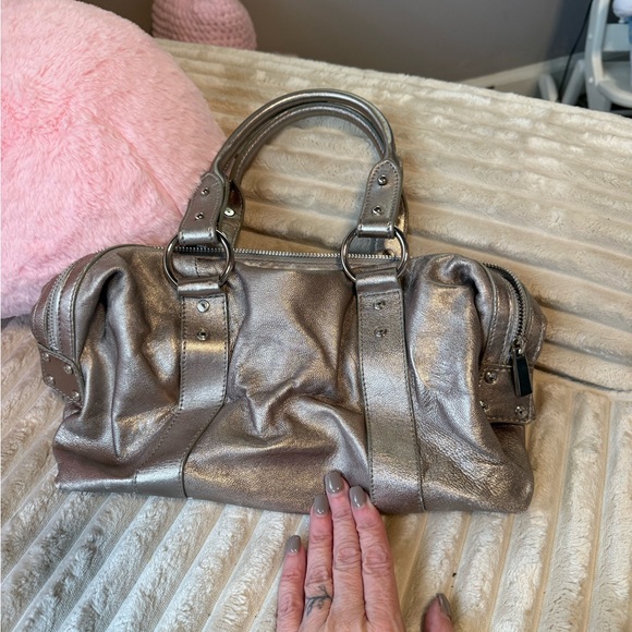 Express | Bags | Express Silver Satchel Bag With Lustrous Finish | Poshmark